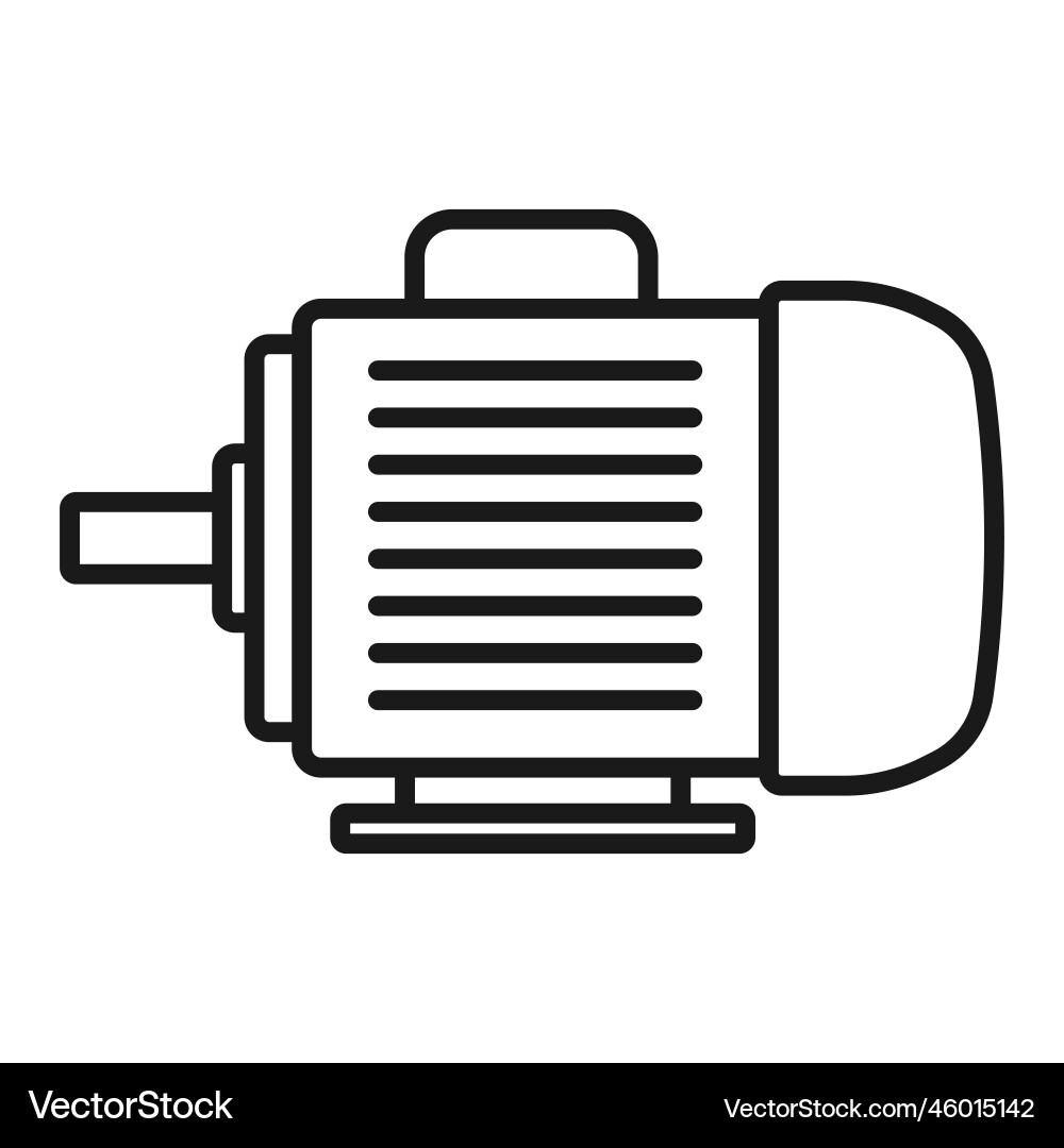 Electric motor line icon engine outline Royalty Free Vector