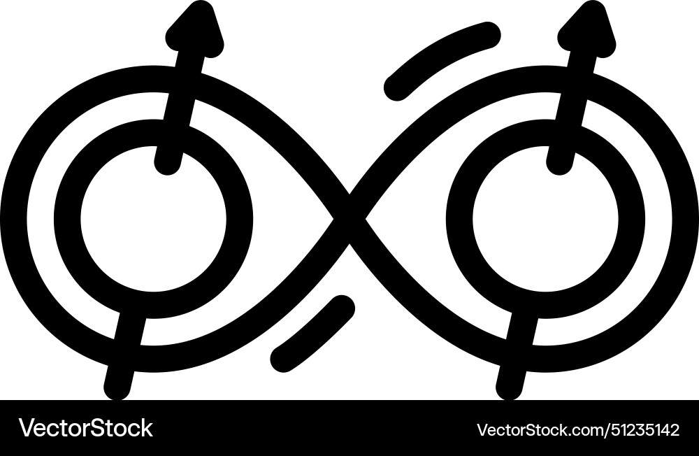 Entanglement quantum technology line icon Vector Image Entanglement quantum technology line icon Vector Image