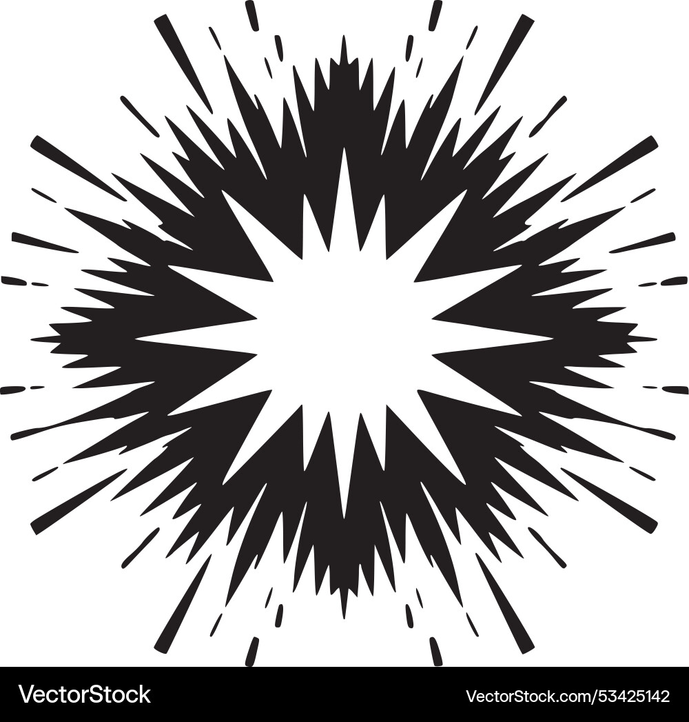 Explosion - black and white Royalty Free Vector Image