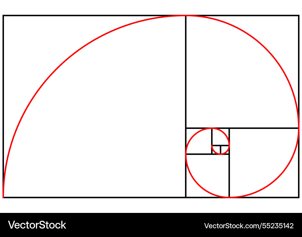Fibonacci Golden Spiral Royalty Free Vector Image