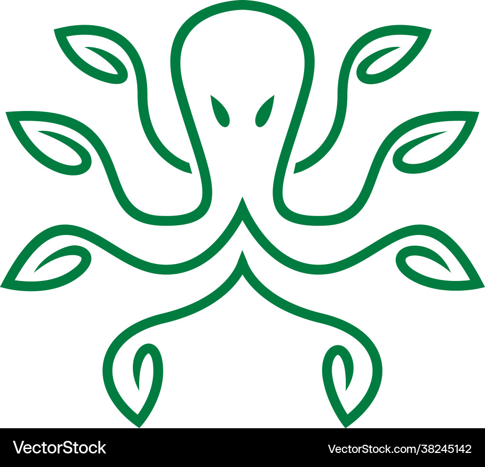 Green octopus logo Royalty Free Vector Image - VectorStock