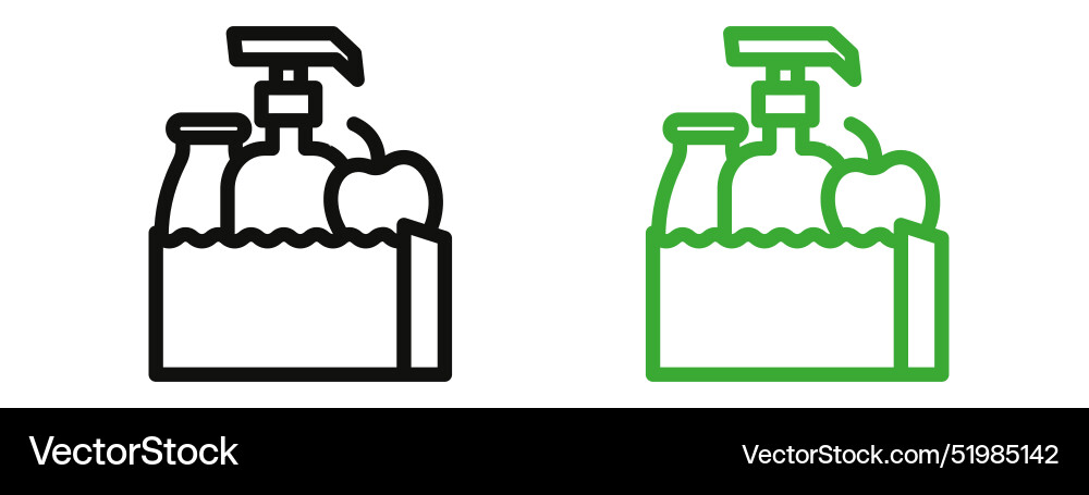 Groceries emblem representing daily necessities Vector Image