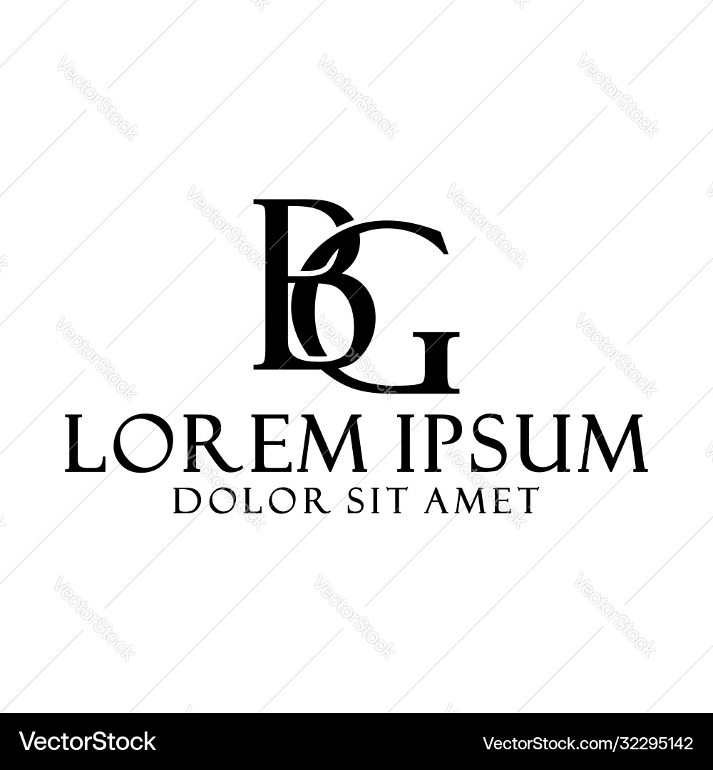 Initial letter bg logo template with vintage font Vector Image