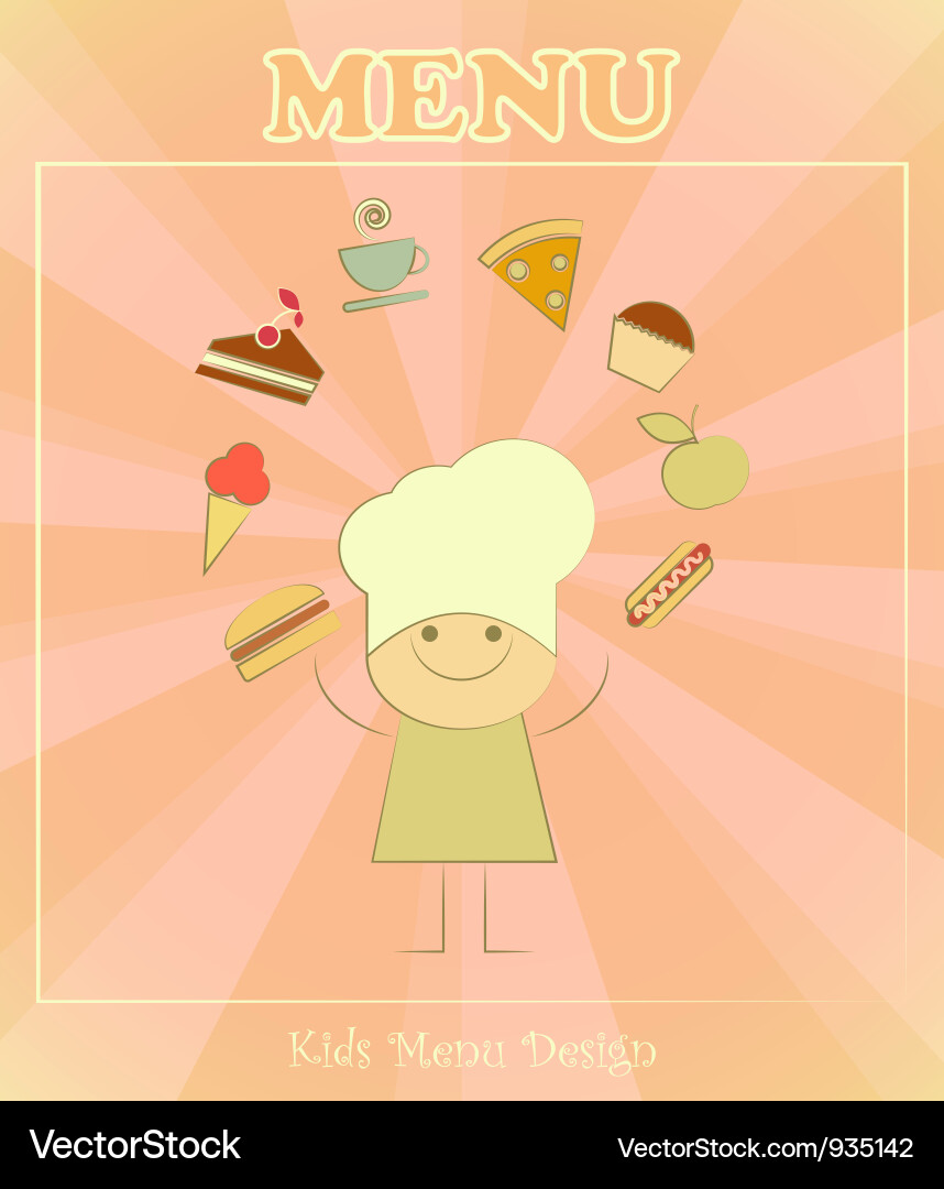 Kids Menu - Retro Food Royalty Free Vector Image
