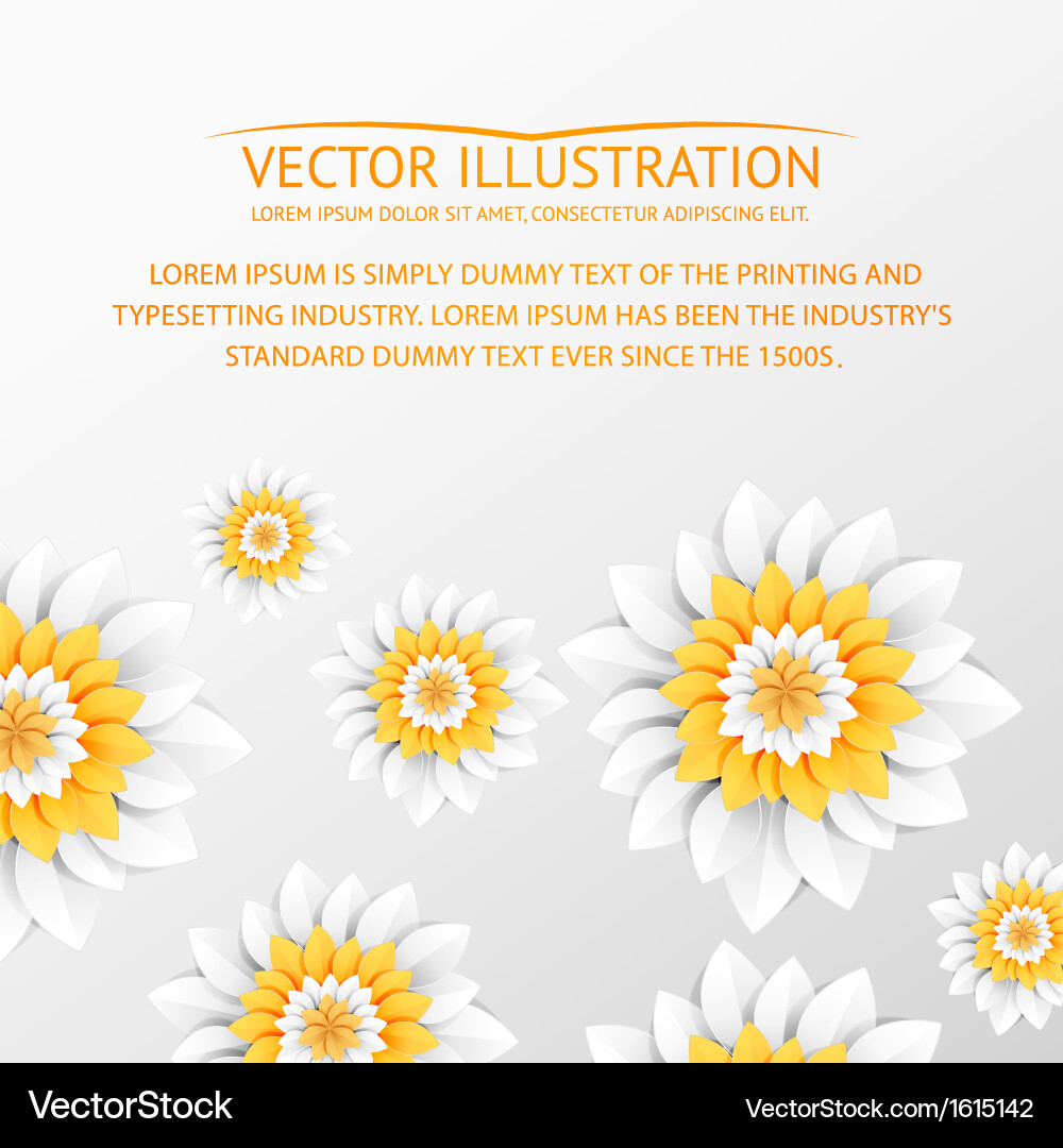 Paper flowers postcard Royalty Free Vector Image