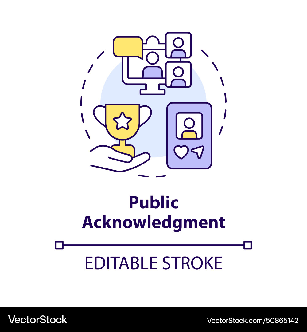 Public acknowledgement multi color concept icon Vector Image