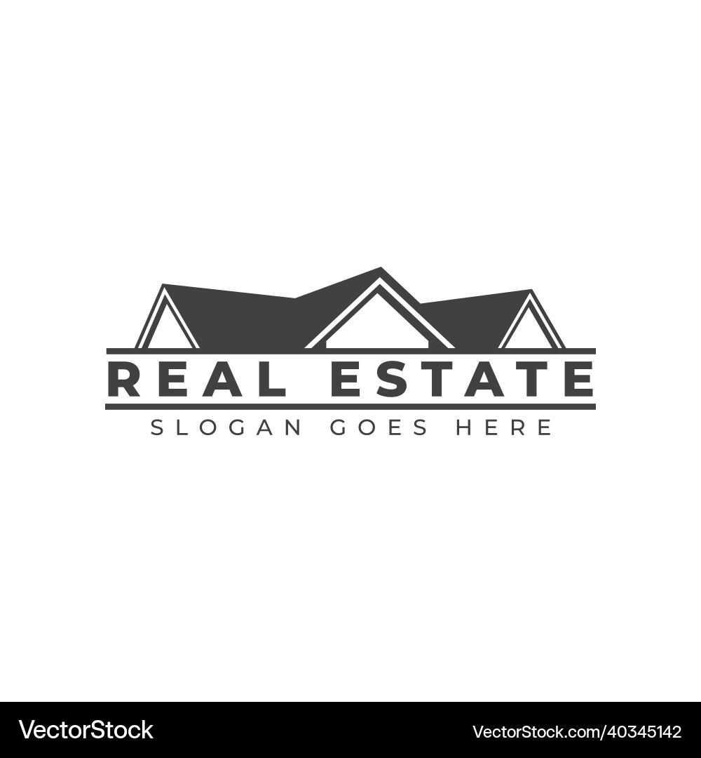 Real estate realty logo design Royalty Free Vector Image