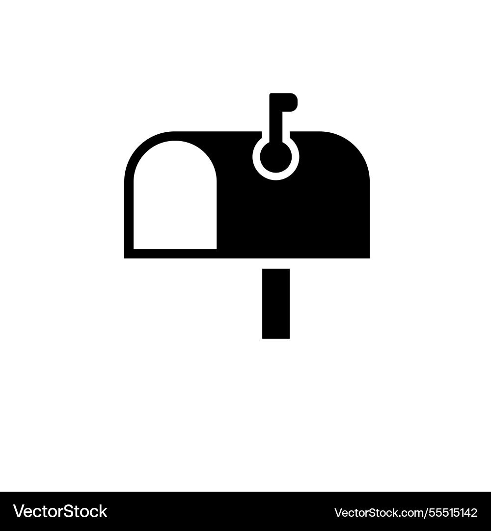 Retro address postbox open postal mailbox solid Vector Image