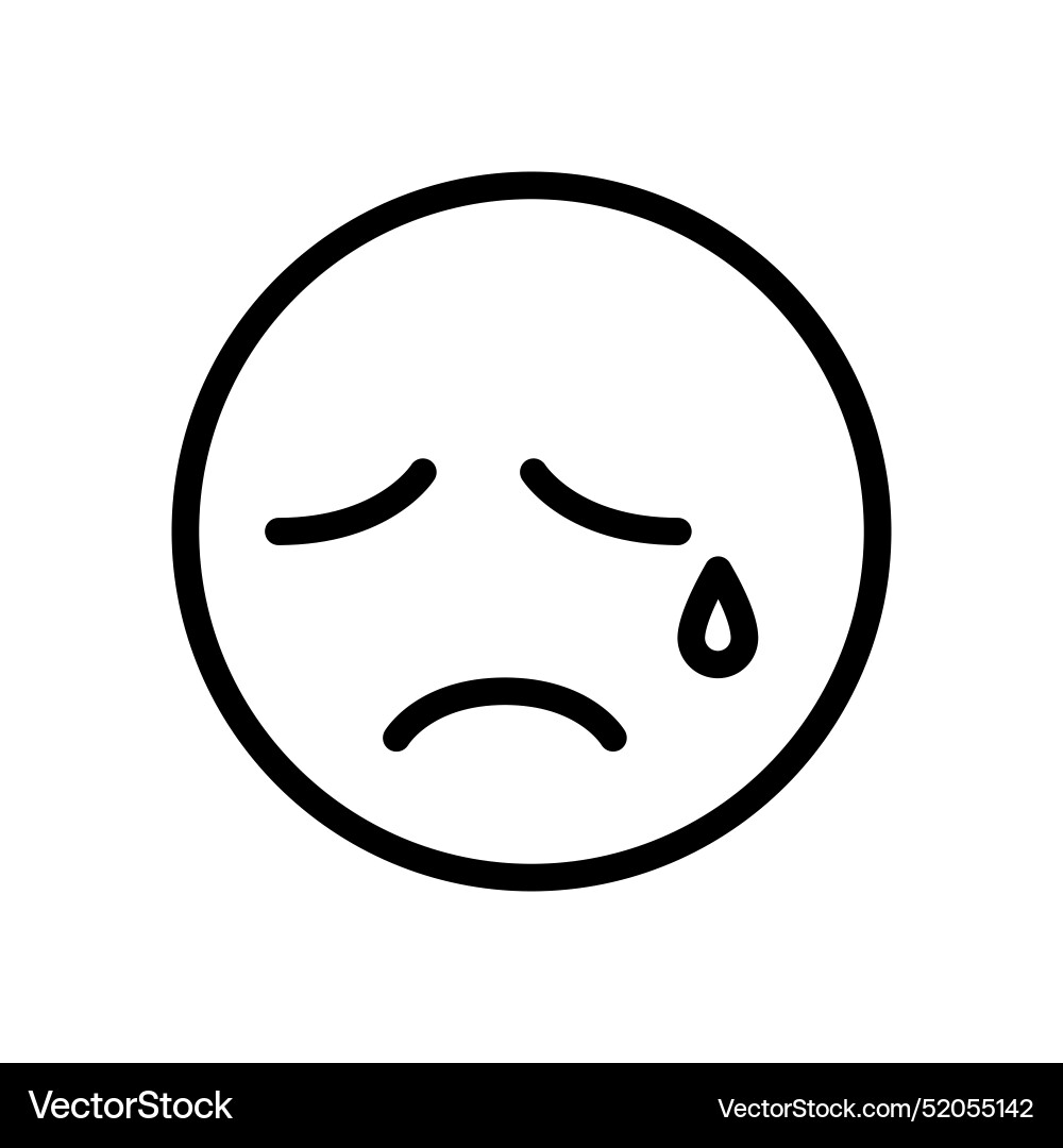 Sad icon for emotional expression mental health Vector Image