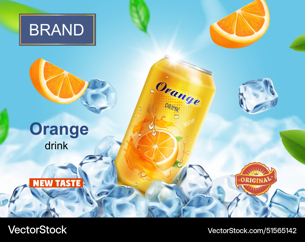 Soft drink banner ads with ice cubes Royalty Free Vector