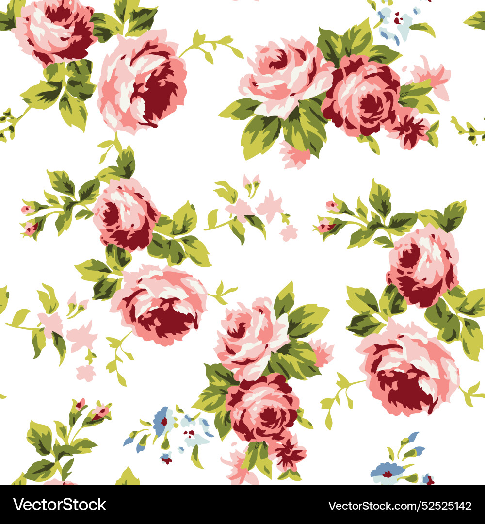 Vintage floral rose pattern seamless Royalty Free Vector