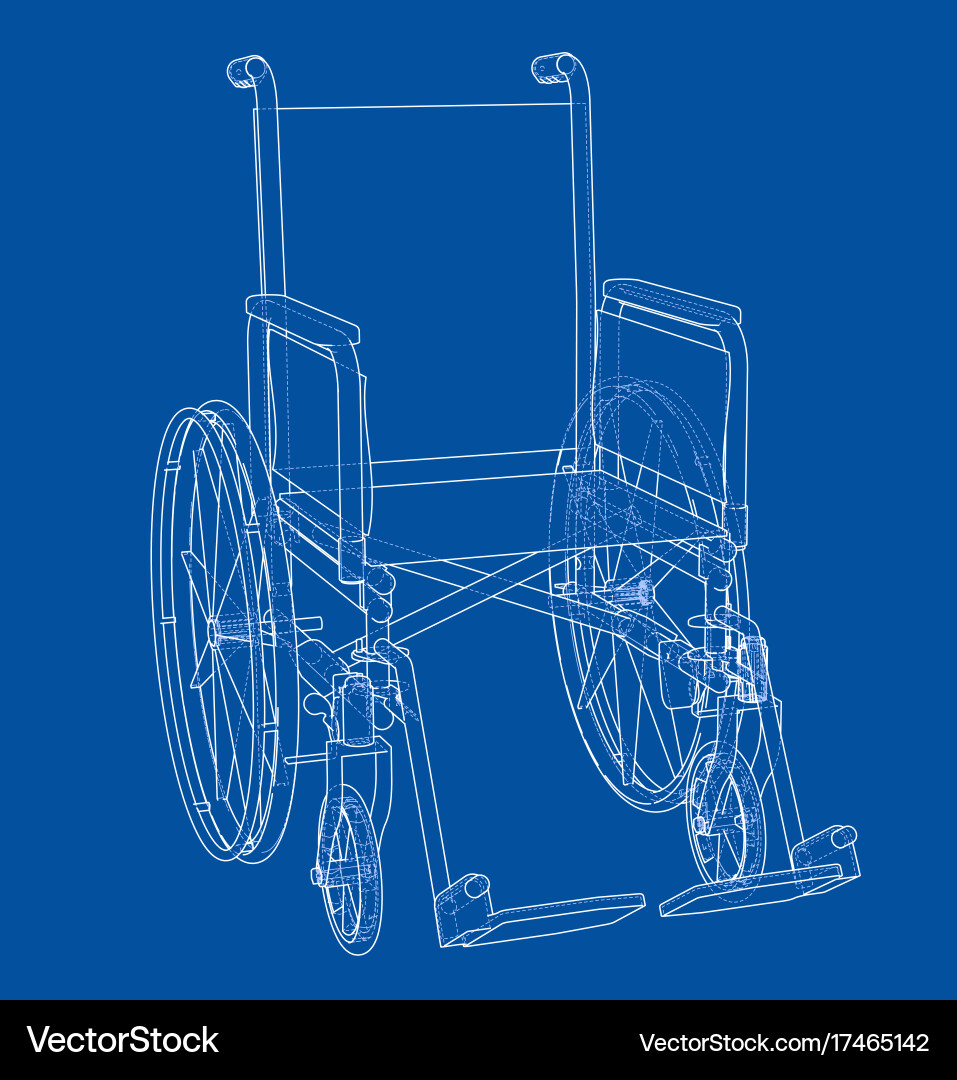 Wireframe Wheelchair Sketch Royalty Free Vector Image