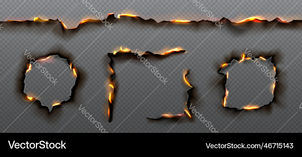 Burned Paper Edge Texture Royalty Free Vector Image