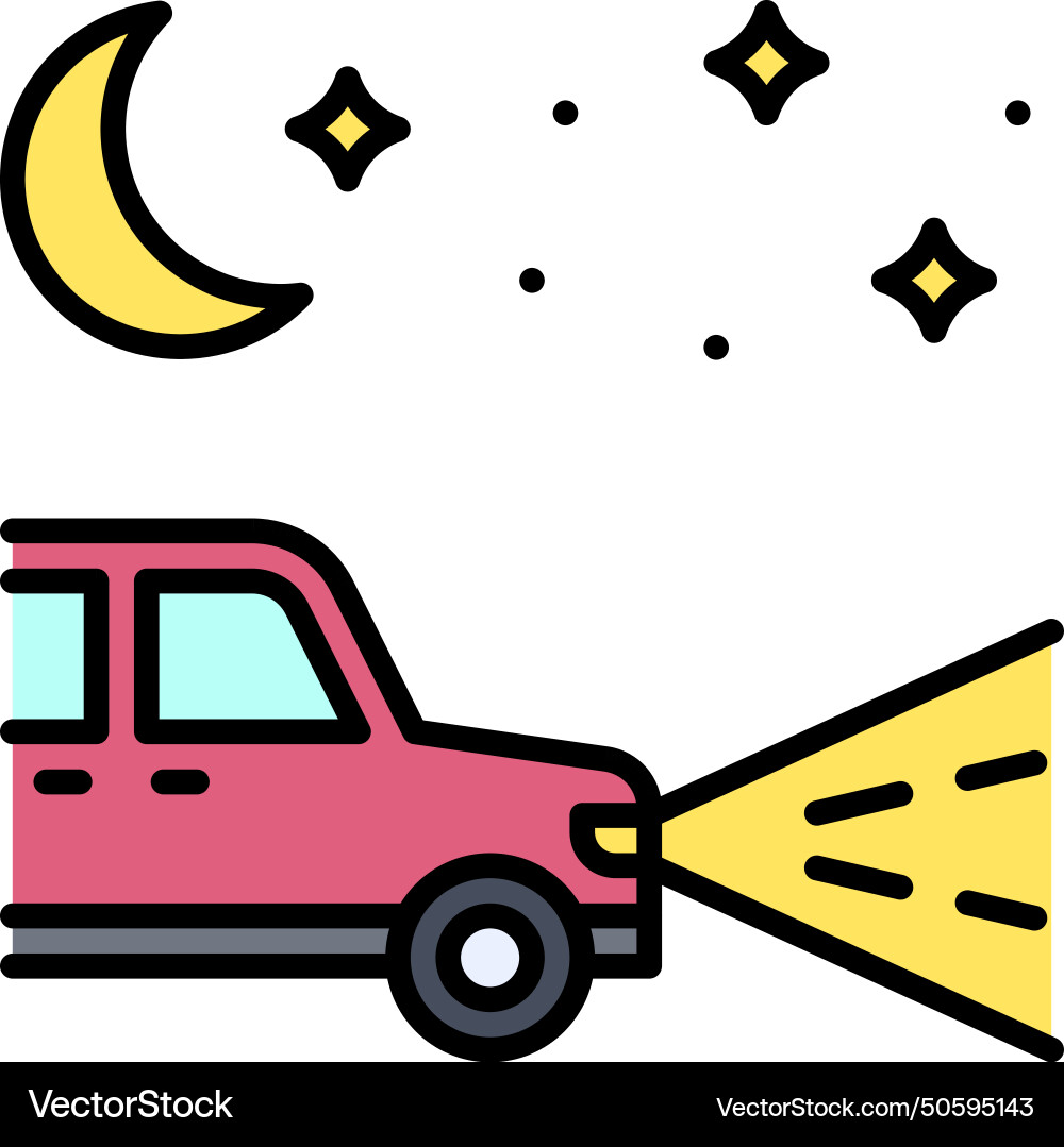 Car with headlights on icon accident Royalty Free Vector