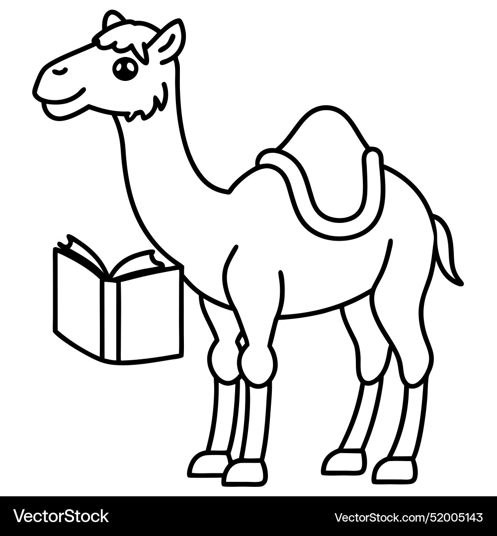 Dromedary camels camel reading icon Royalty Free Vector