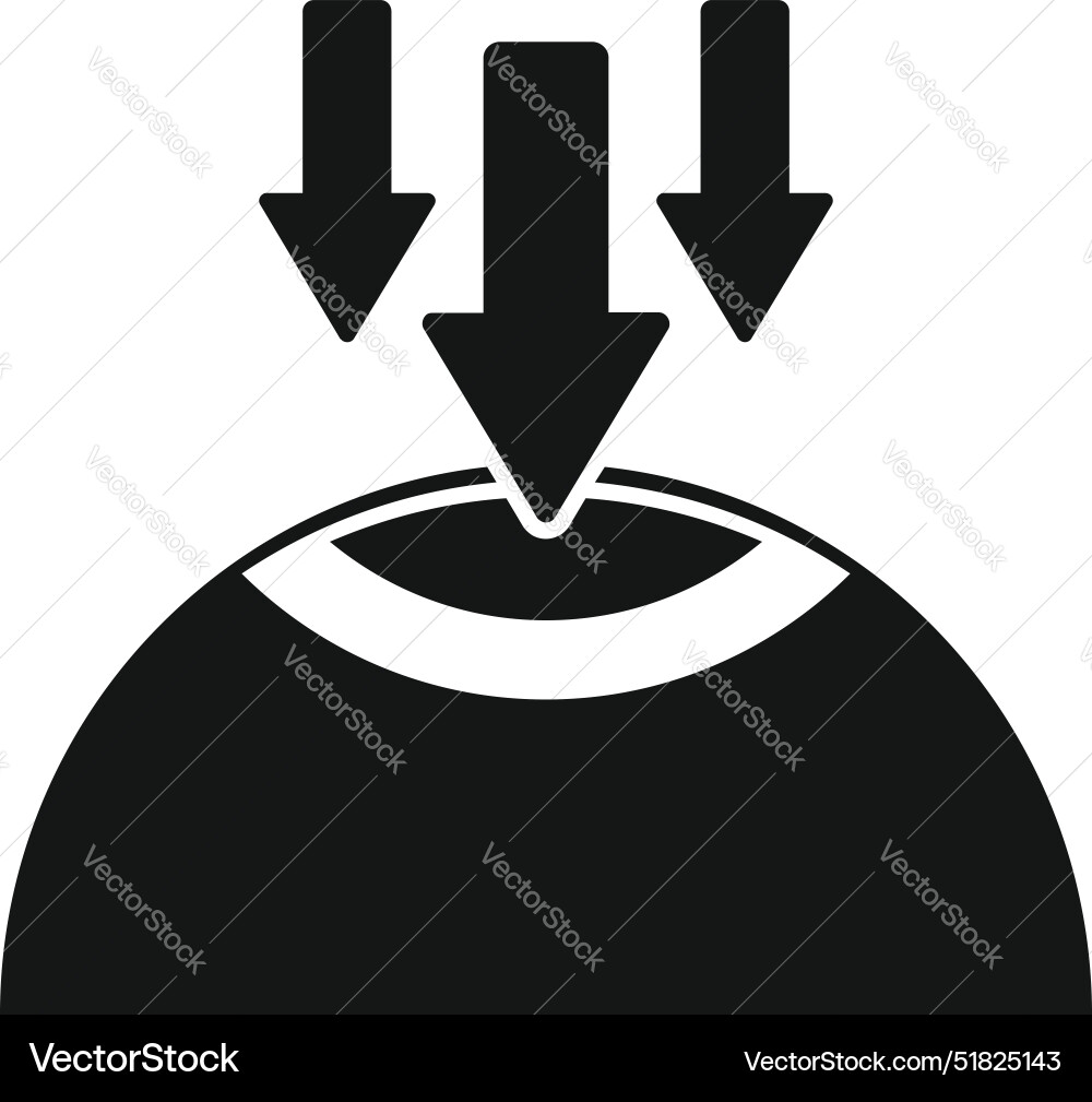 Eye pressure showing glaucoma concept icon glyph Vector Image