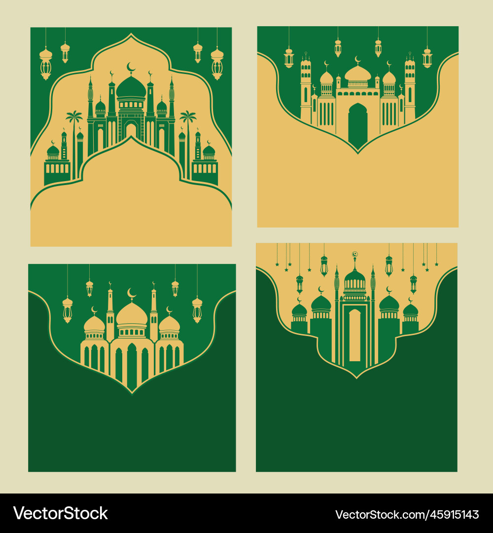 Green and yellow islamic background Royalty Free Vector