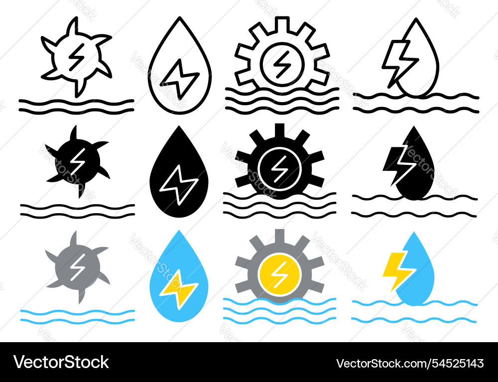 Hydro power icon Royalty Free Vector Image - VectorStock