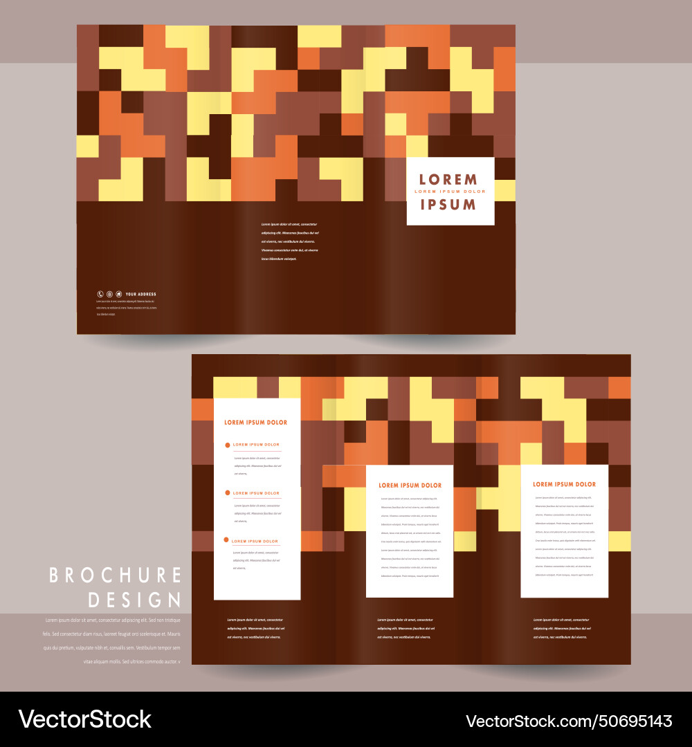 Modern tri-fold template design Royalty Free Vector Image