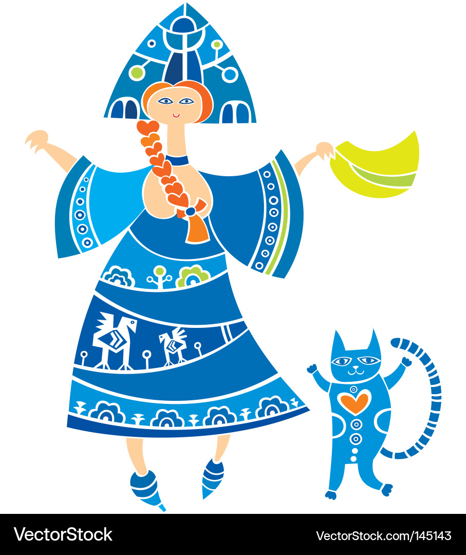 Russian girl Royalty Free Vector Image - VectorStock