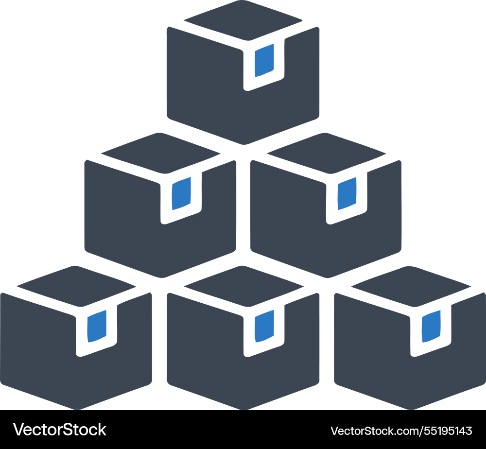 Stacked boxes icon Royalty Free Vector Image - VectorStock