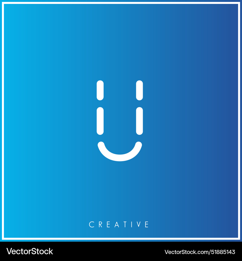 U creative white latter logo design minimal latte Vector Image