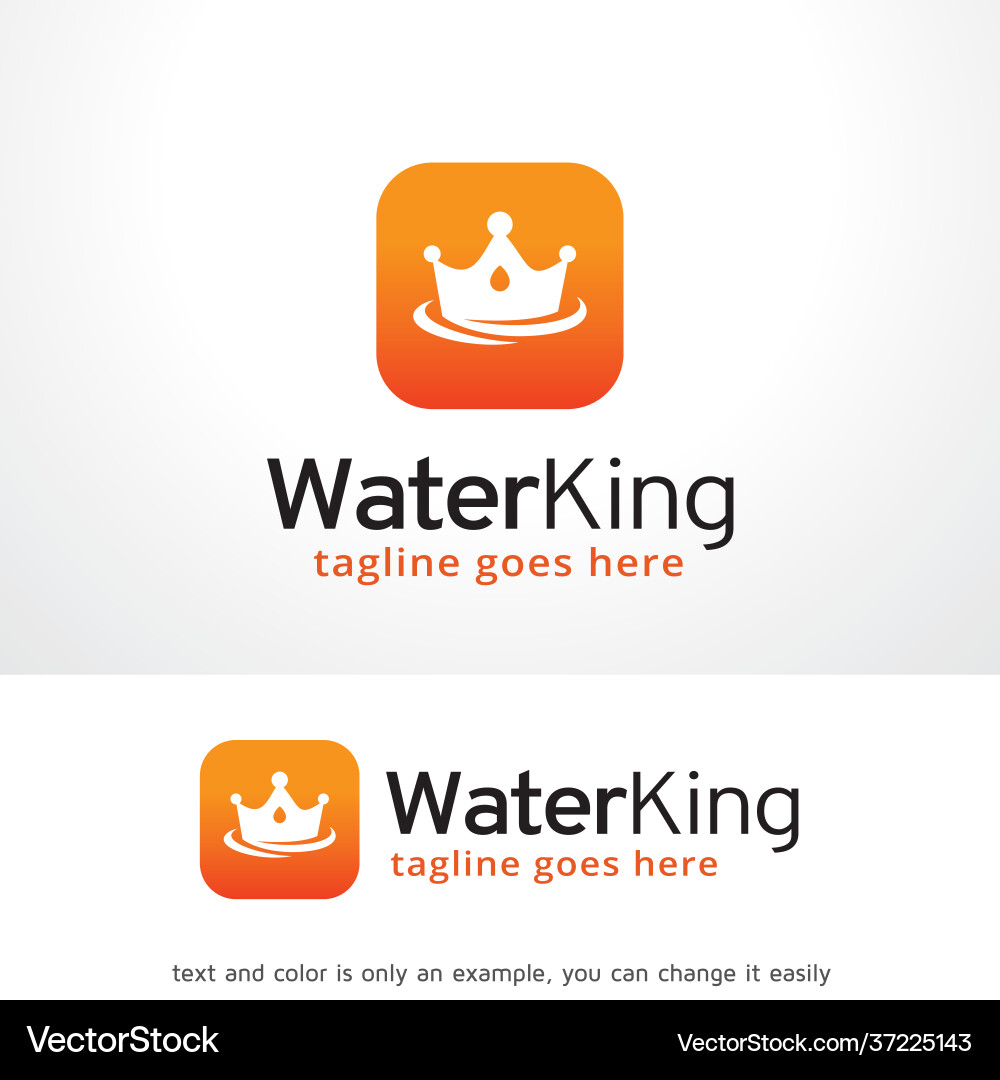 Water king drink logo template Royalty Free Vector Image
