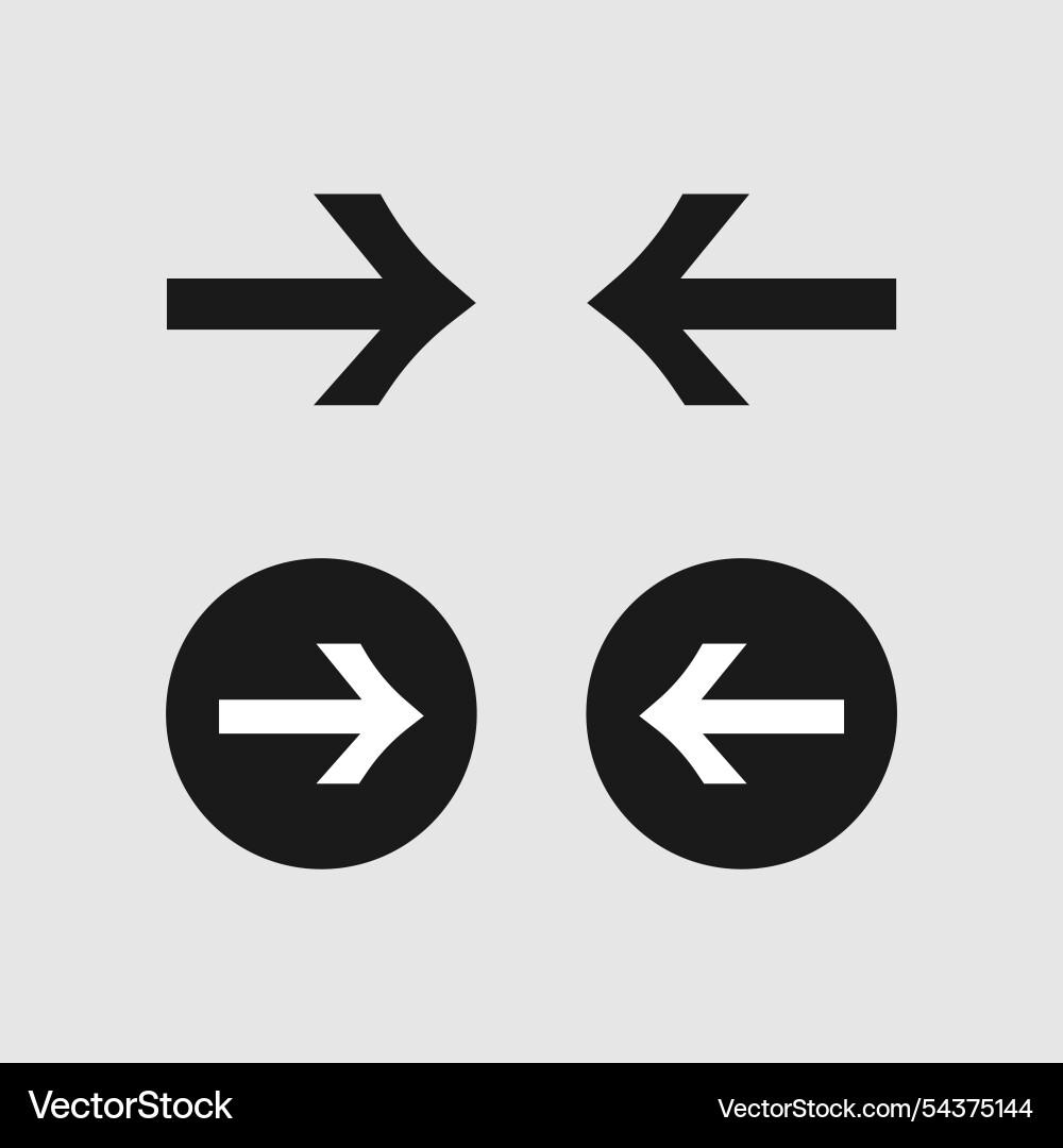 Arrows pointing to the right and left Royalty Free Vector