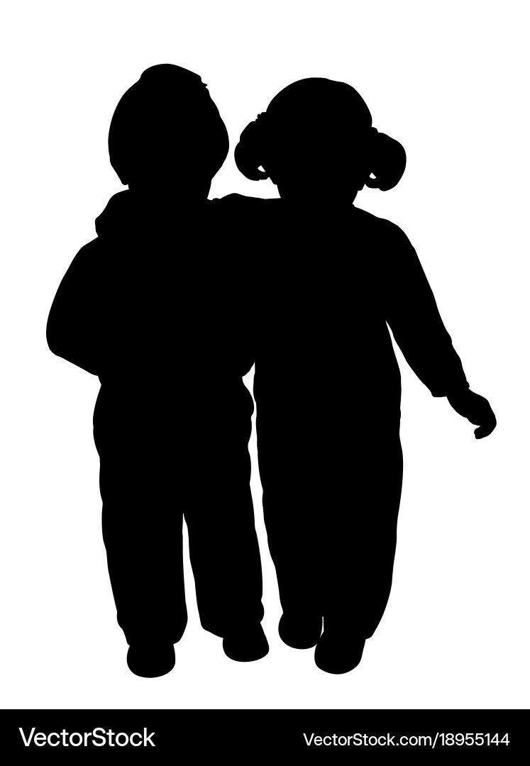Brother and sister hug Royalty Free Vector Image