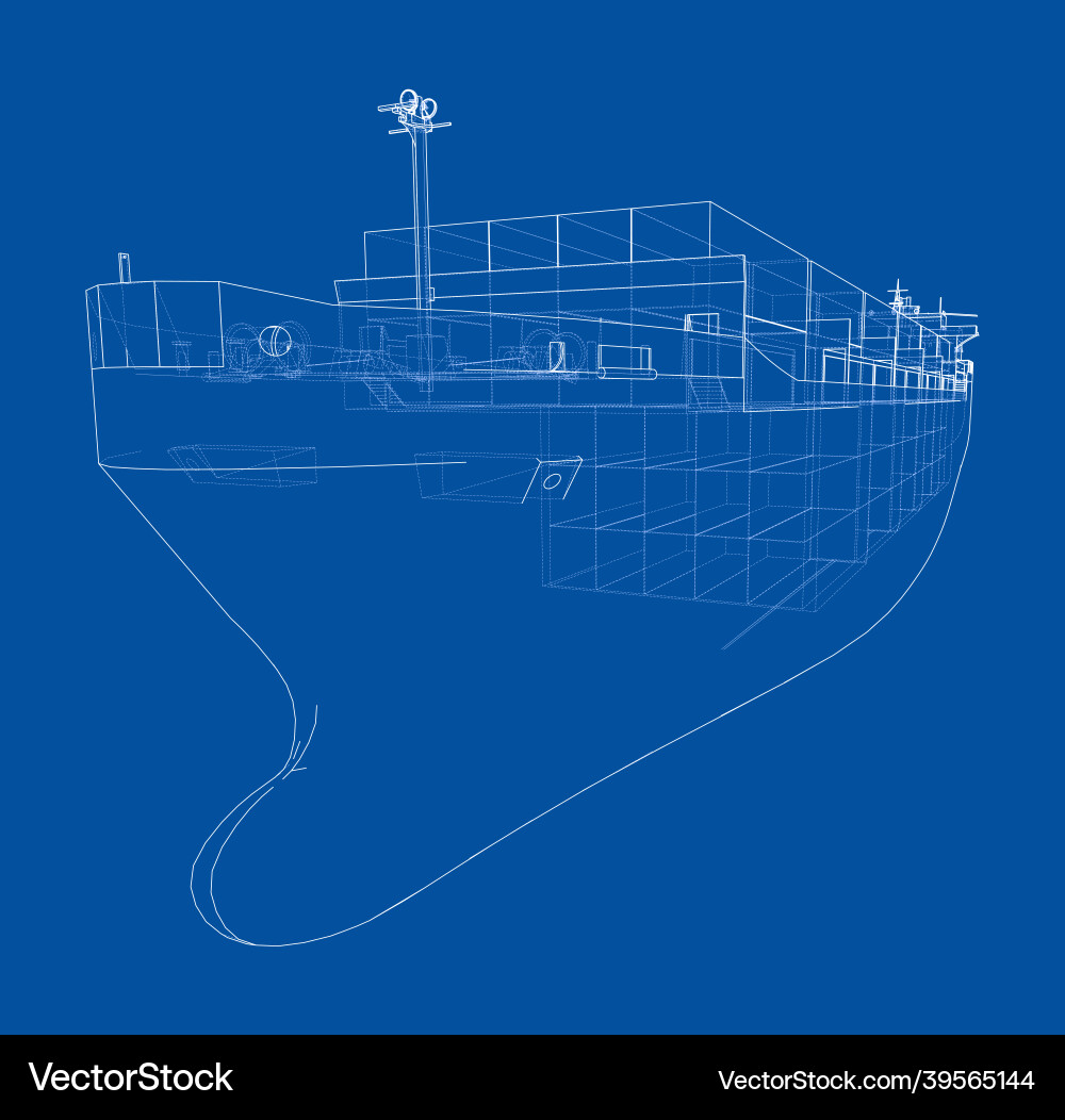 Cargo ship with containers Royalty Free Vector Image