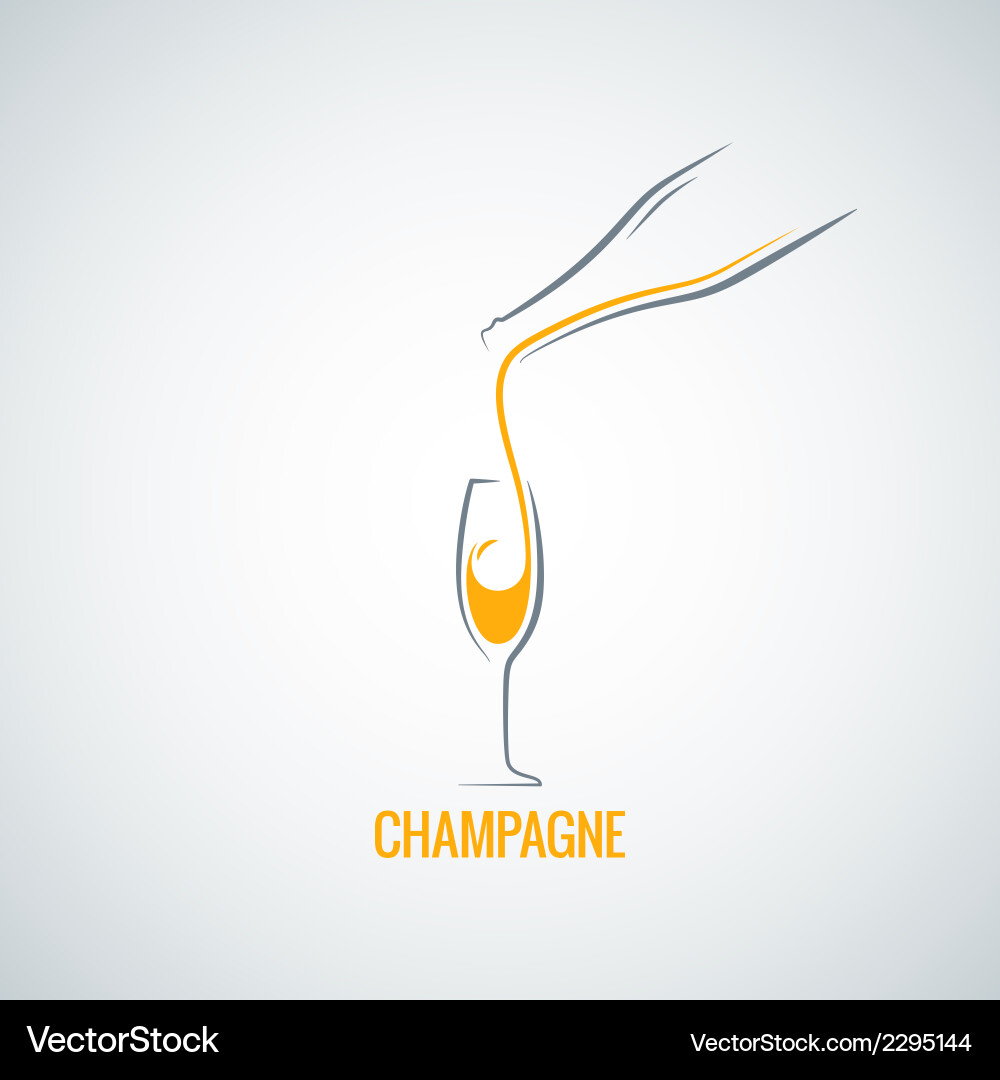Champagne glass bottle background Royalty Free Vector Image