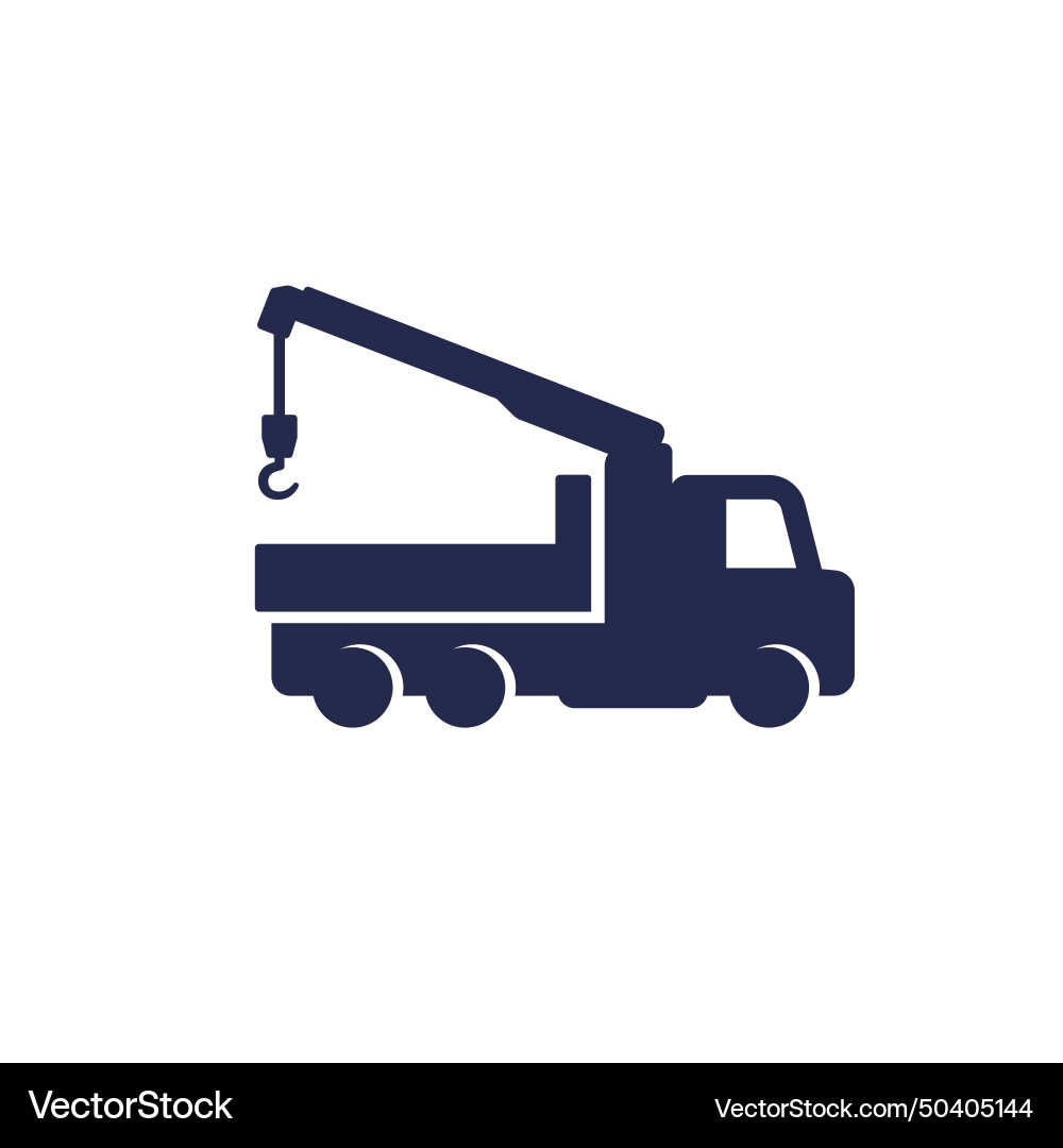 Crane truck icon on white Royalty Free Vector Image
