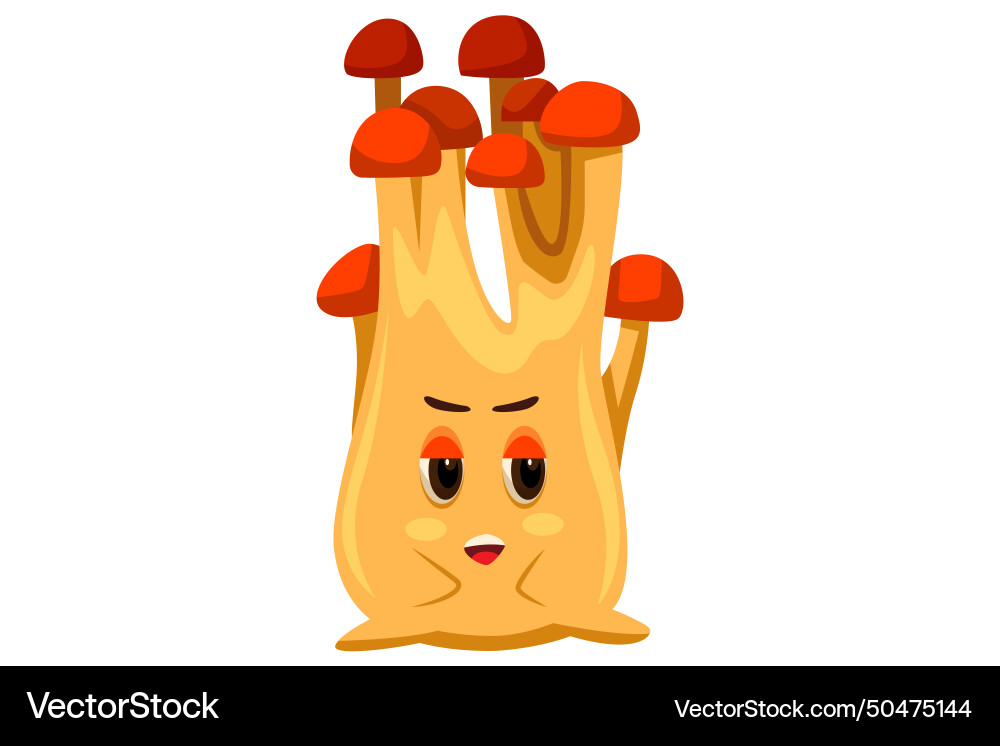 Cute mushroom character design Royalty Free Vector Image