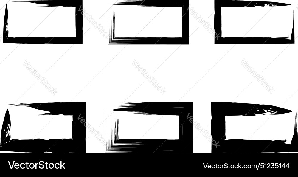 Horizontal rectangle shape grunge brush Royalty Free Vector