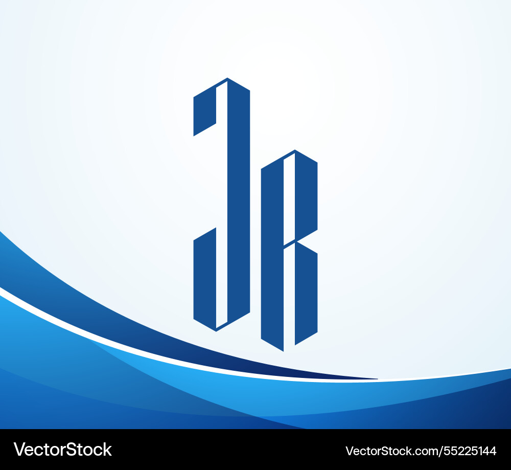 Jr alphabet letter logo design template elements Vector Image