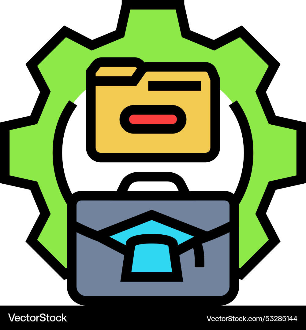 Knowledge management business process color icon Vector Image