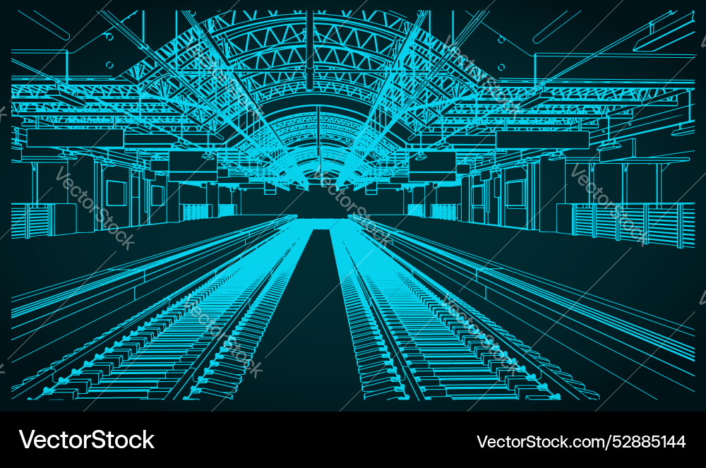 Railway station Royalty Free Vector Image - VectorStock