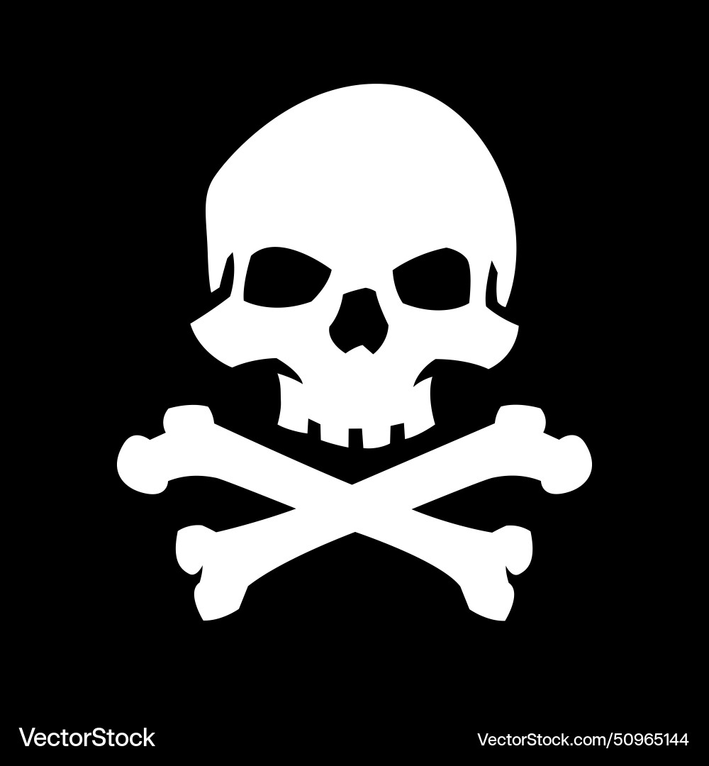Skull and crossbones on a dark background Vector Image