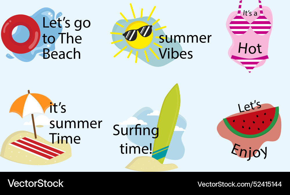 Summer labels pack Royalty Free Vector Image - VectorStock