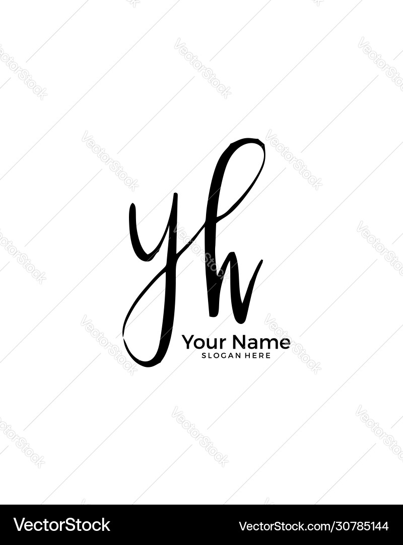 Y h yh initial logo signature handwriting Vector Image