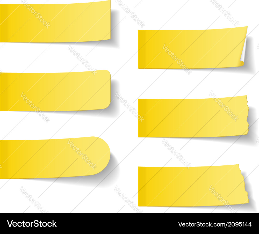 Yellow Sticky Notes Set Royalty Free Vector Image