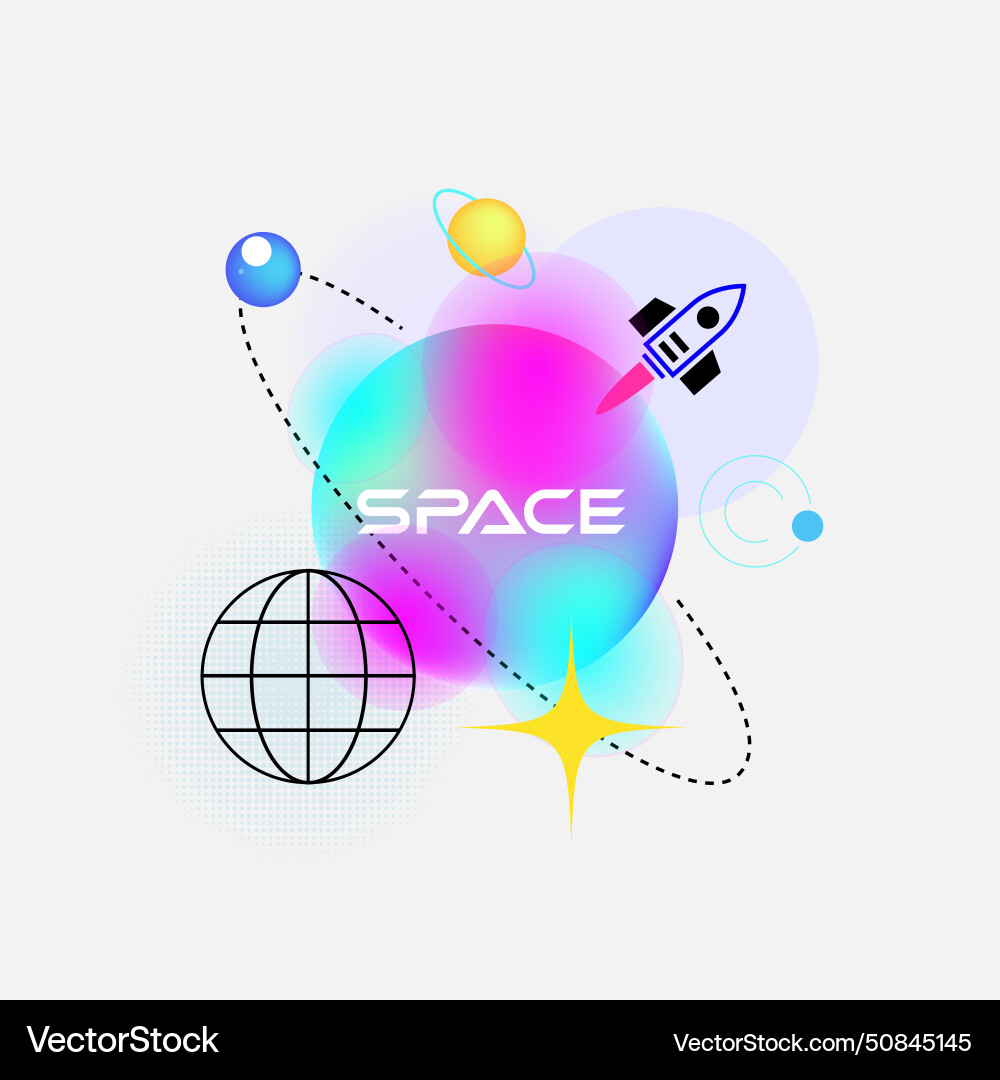 Abstract colored planets in space Royalty Free Vector Image