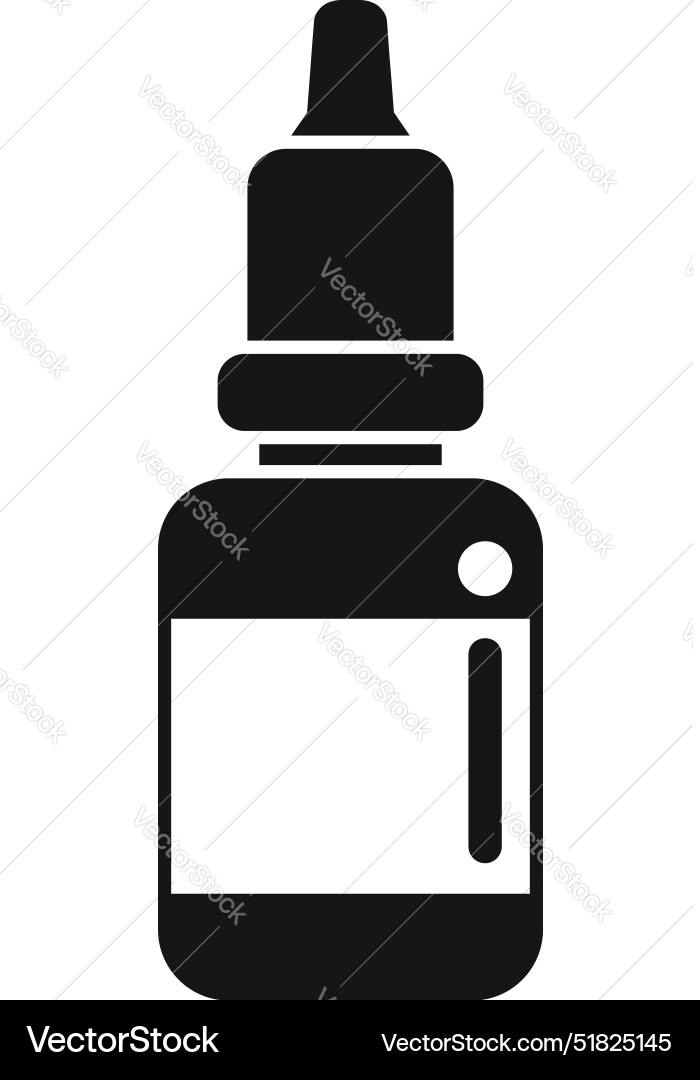 Black nasal spray bottle icon representing flu Vector Image