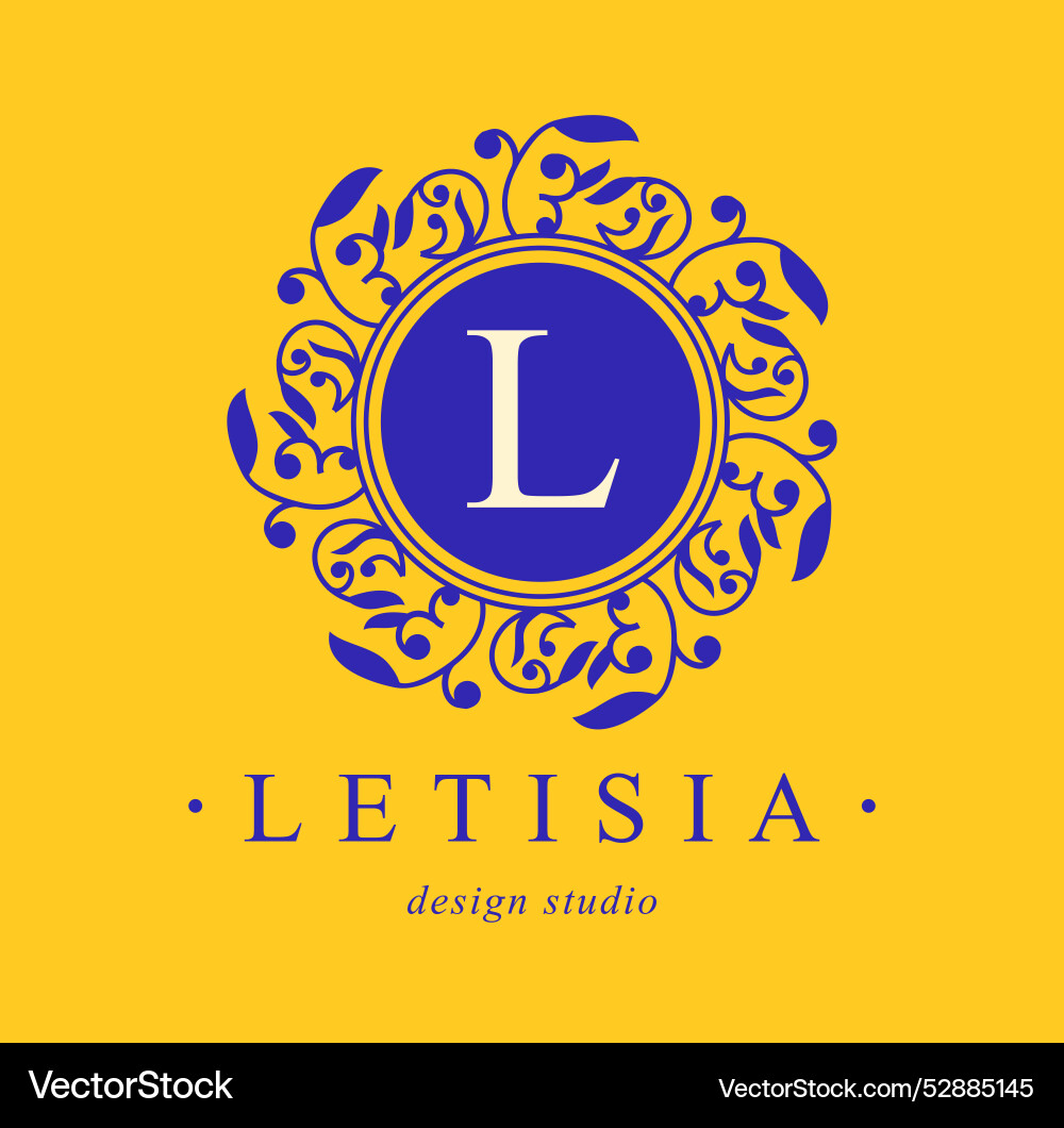 Botanical logos monogram with organic plant Vector Image