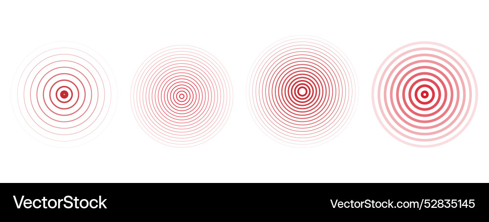 Concentric ripple circles set seismic earthquake Vector Image