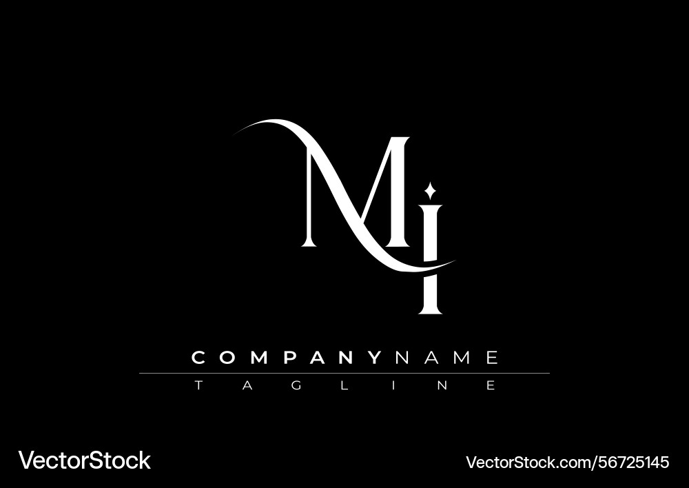 Initial mi logo design Royalty Free Vector Image
