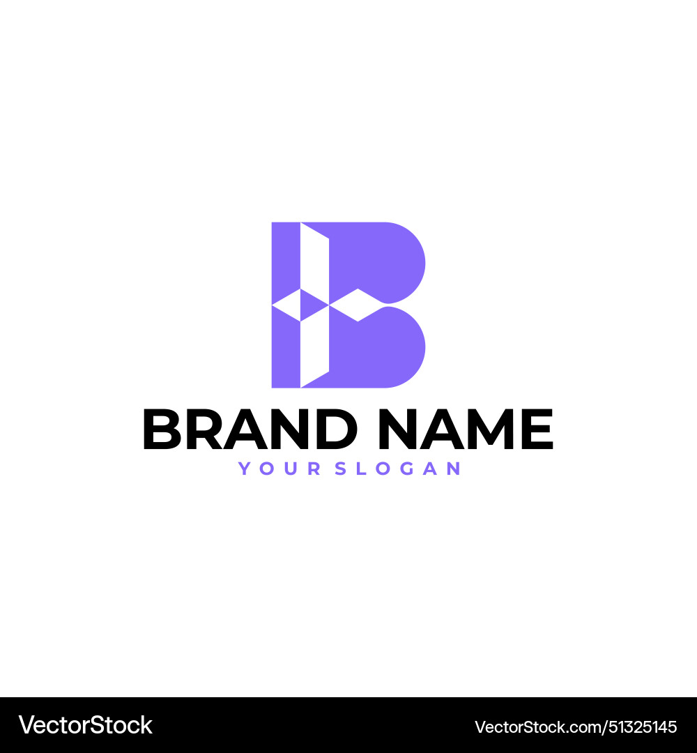 Letter b initial bird animal monogram logo icon Vector Image