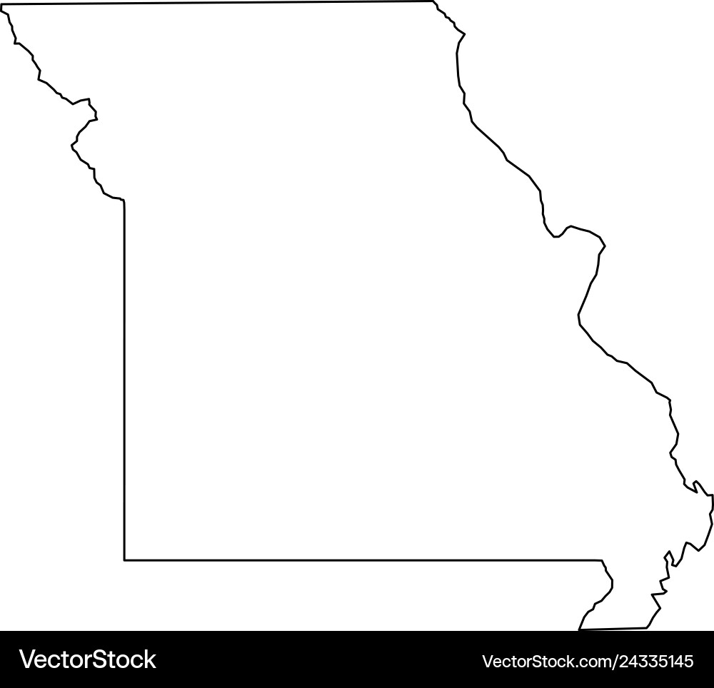 Missouri state of usa - solid black outline map Vector Image