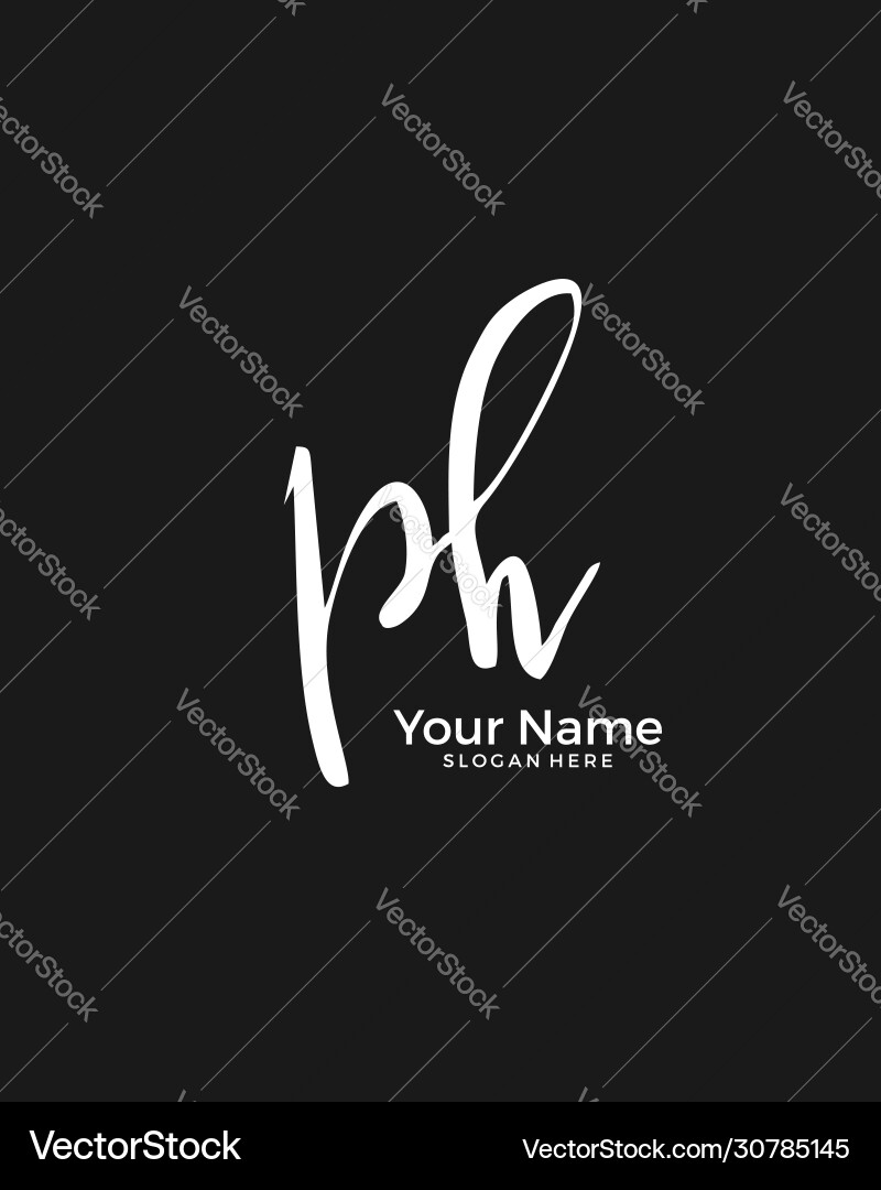 P h ph initial logo signature handwriting Vector Image