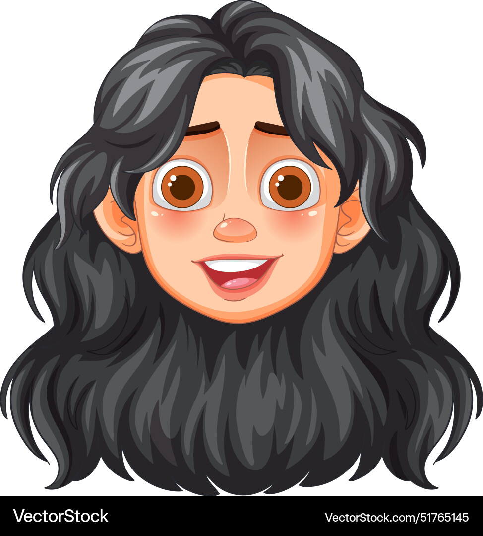 Smiling cartoon face with expressive eyes Vector Image